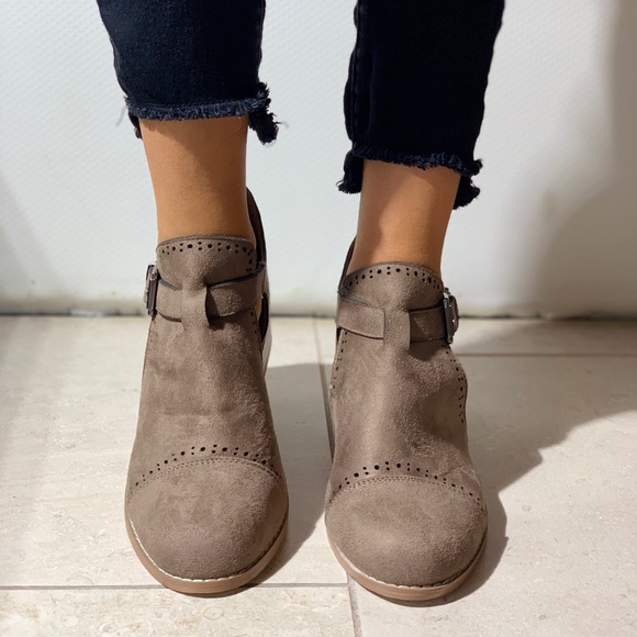 Boutique | Shoes | Muse Tan Cut Out Buckle Booties | Poshmark